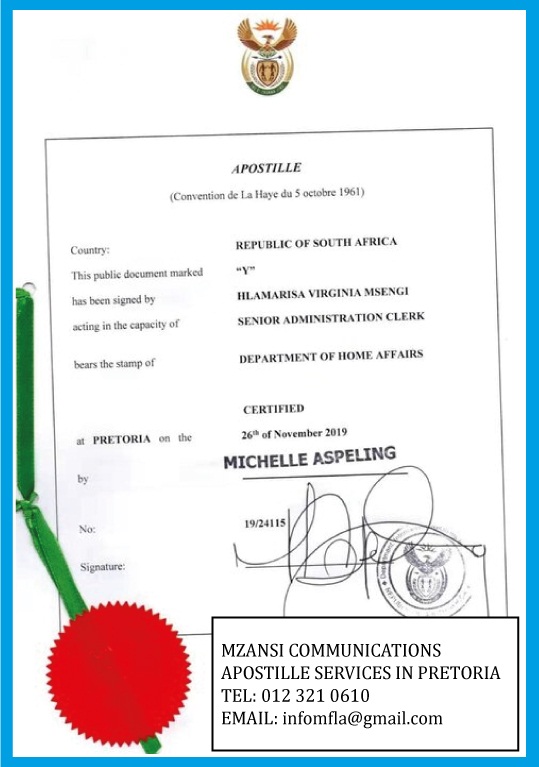 Apostille Legalization Services| Apostle Pretoria | MFLA